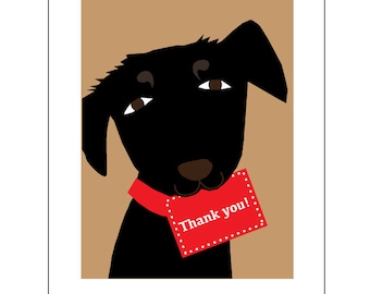 Black Lab Thank You Card - Etsy