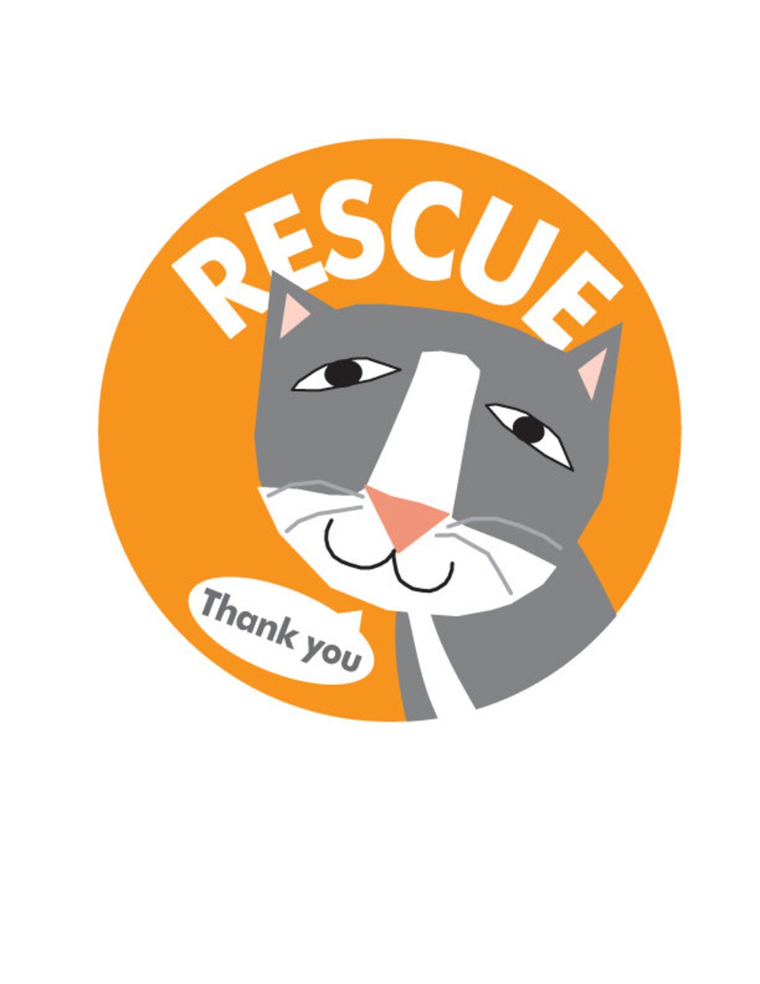 Rescue Kitty Bumper Sticker Choose Black or Gray Cat - Etsy