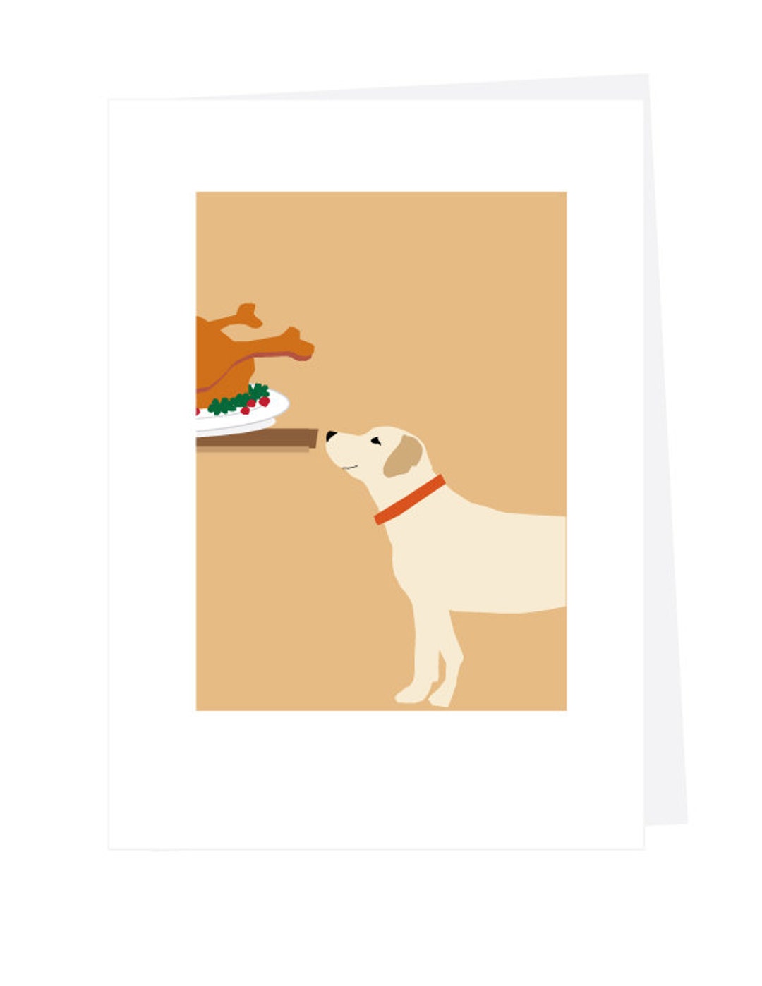 Happy Thanksgiving Yellow Lab at the Table Greeting Card Collection - Etsy