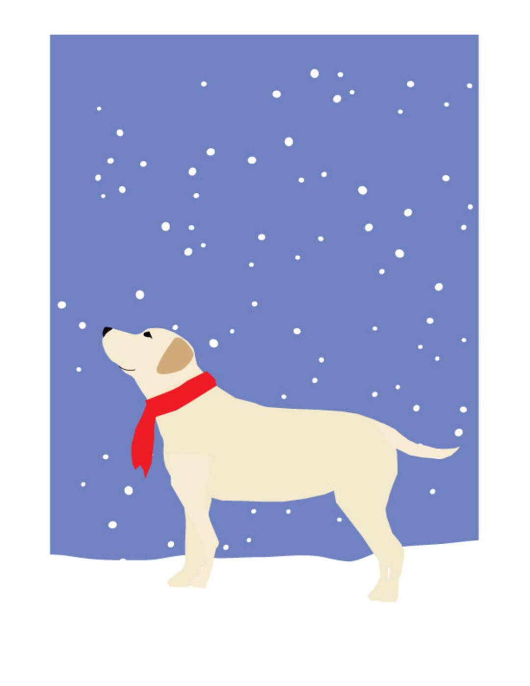 Yellow Lab in Snow Greeting Card - Etsy