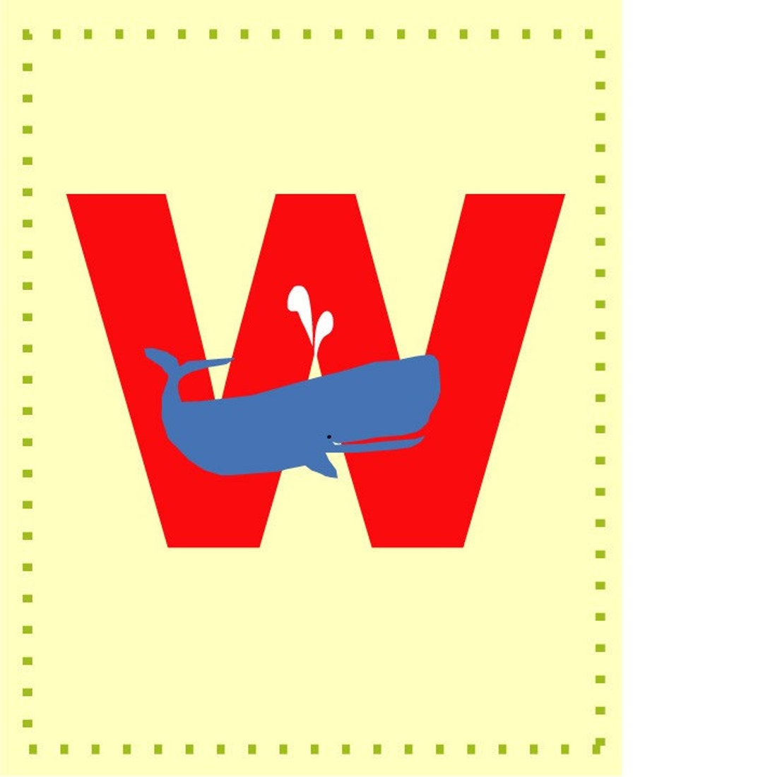 Letter W Nursery Alphabet Print - Etsy