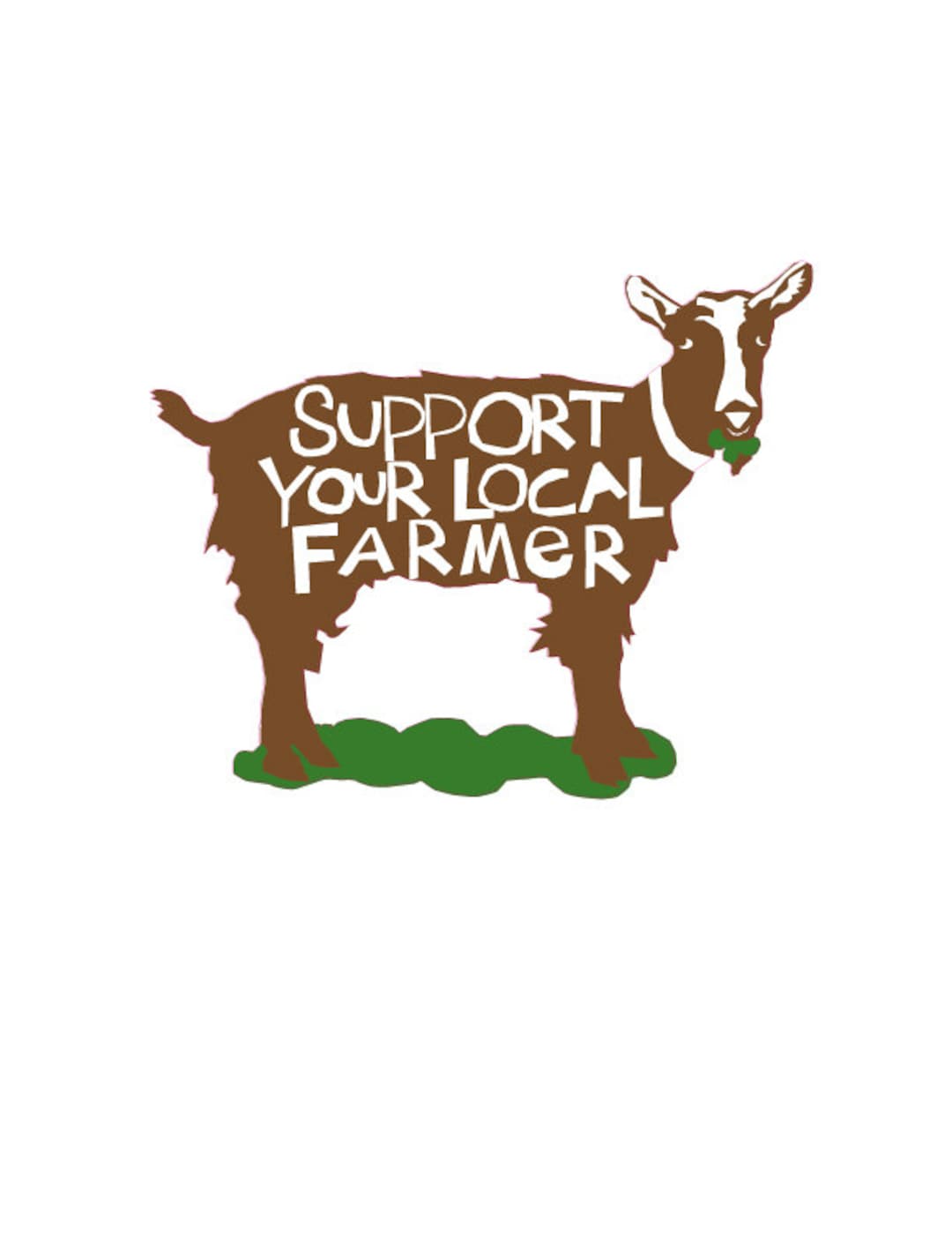 Support Your Local Farmer Bumper Sticker Brown & White Goat Die Cut ...