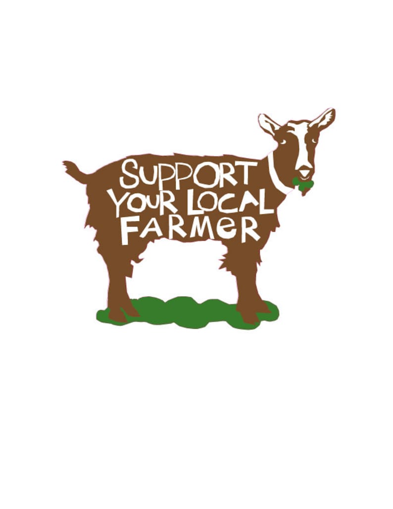 Support your local Farmer bumper sticker brown & white goat | Etsy
