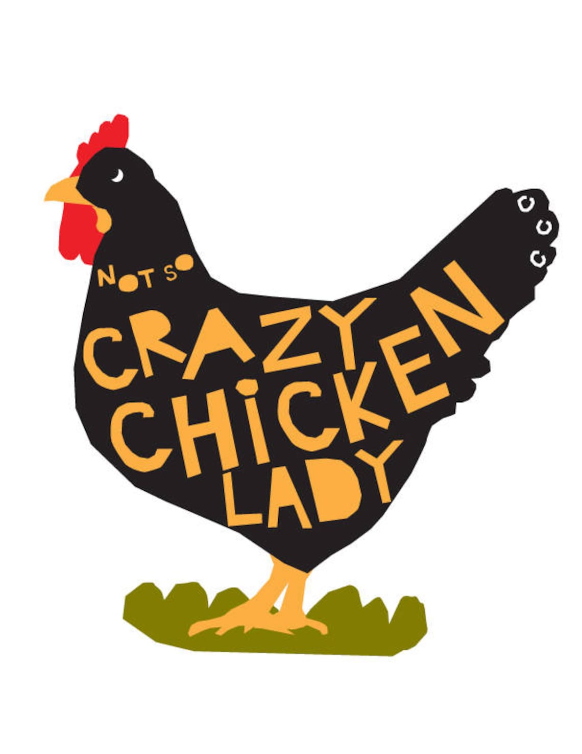 Bumper sticker Crazy chicken lady die cut decal | Etsy
