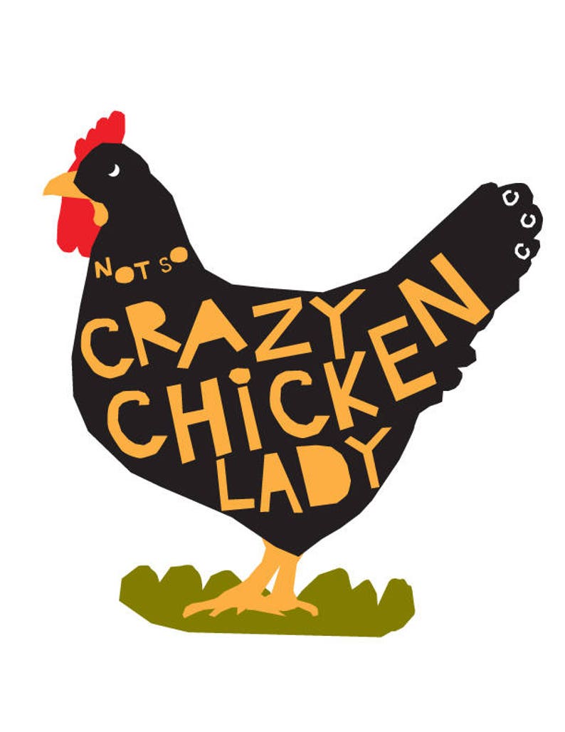 Bumper sticker Crazy chicken lady die cut decal | Etsy