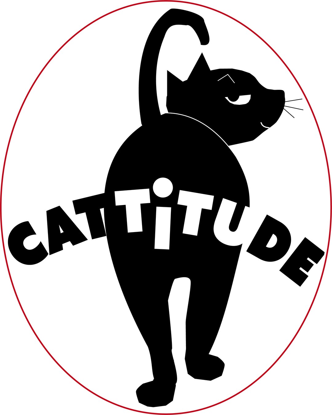 Cattitude Sassy Bumper Sticker Black Cat - Etsy