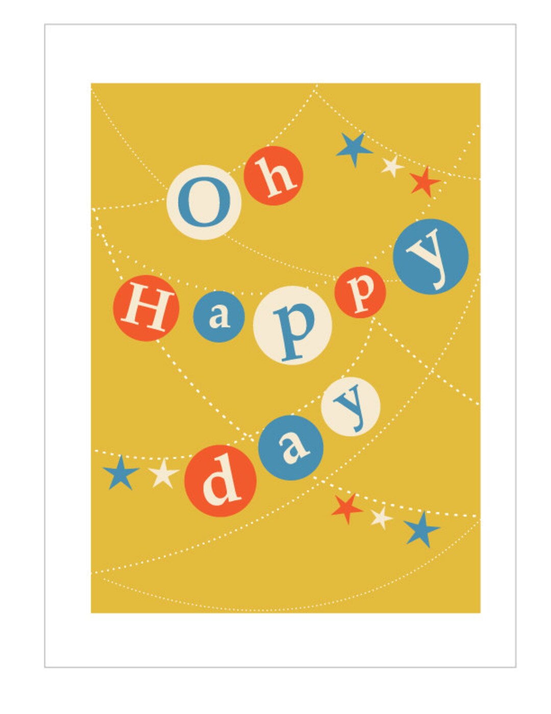 Greeting Card Oh Happy Day Cheerful Note Card - Etsy