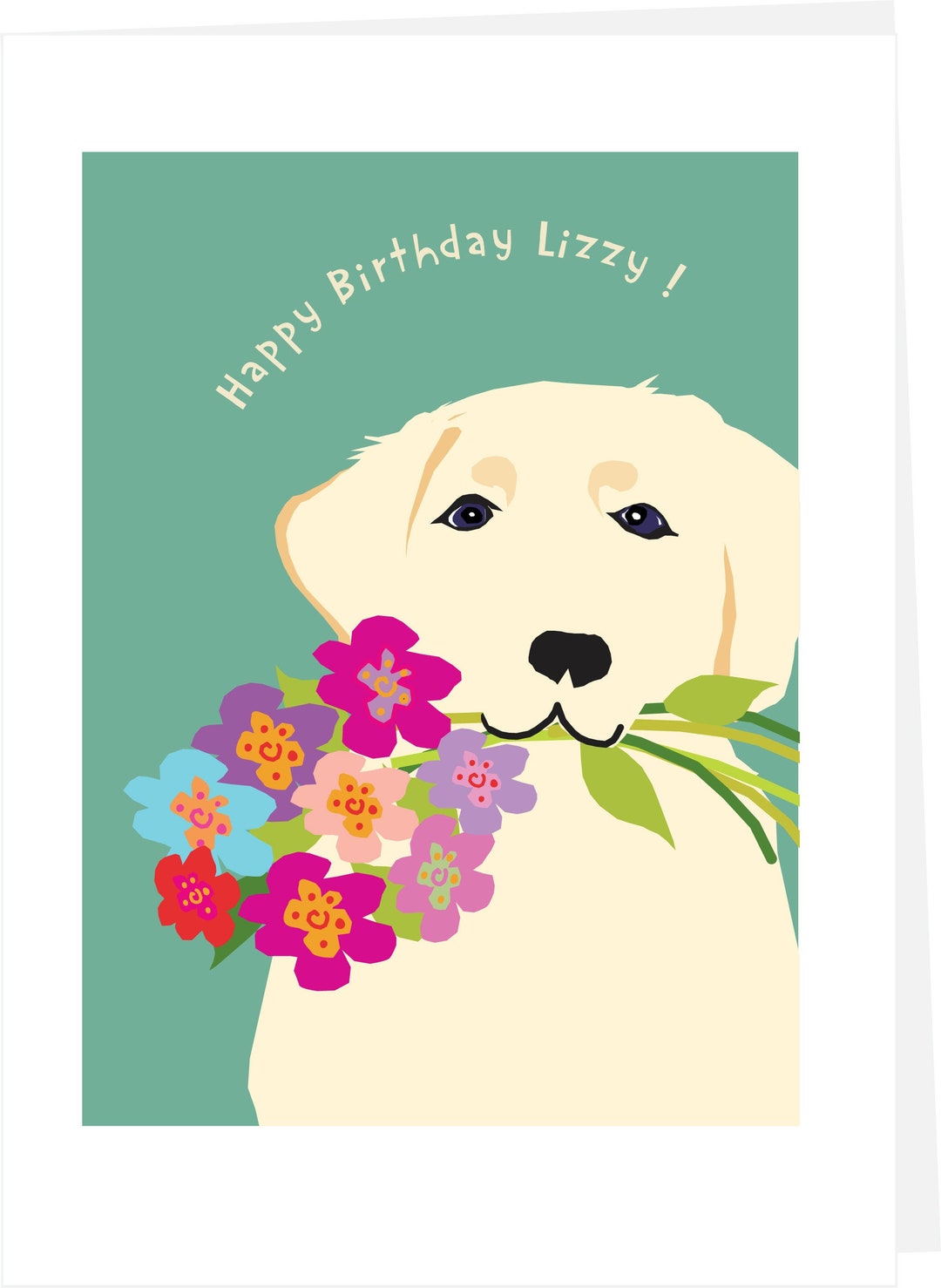 Custom White Lab Birthday Greeting Card - Etsy
