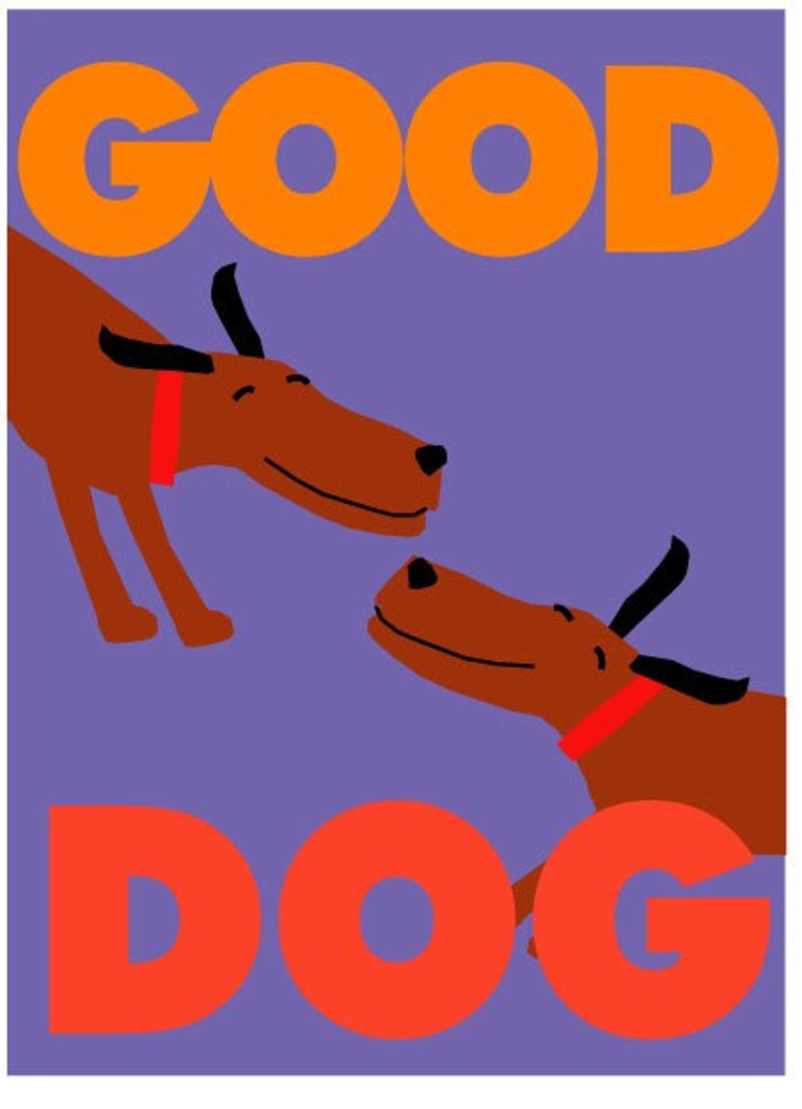 Good dog print original illustration 8 x 10 | Etsy