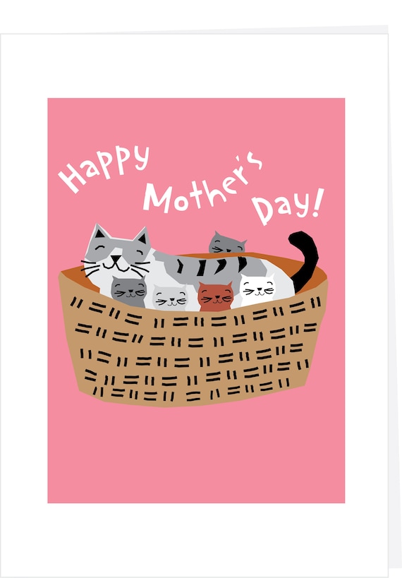 Dibujo De Gato Para El Dia De La Madre Madre Gata Abrazando Al