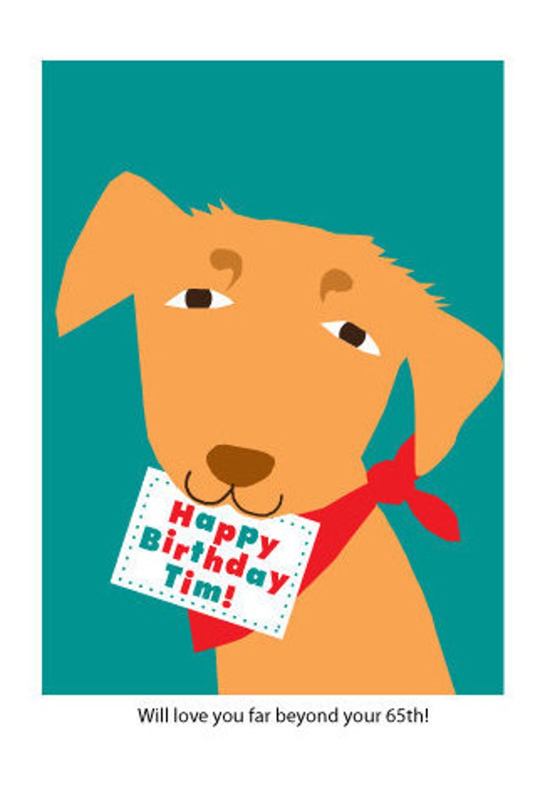 Custom Yellow Lab Birthday Greeting Card - Etsy