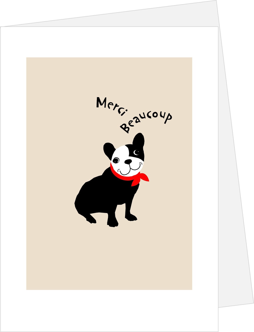 French Bulldog Merci Beaucoup Note Card Set Thank You Cards - Etsy
