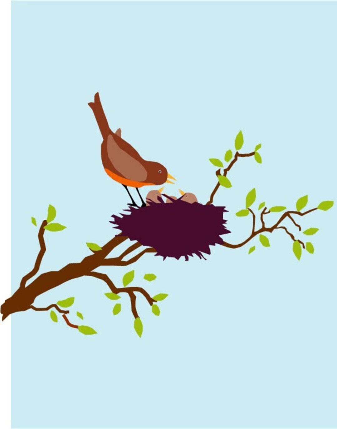 Greeting Card Mothers Day Spring Robin Card - Etsy
