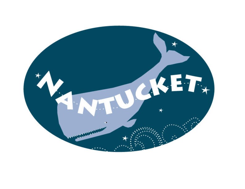 Nantucket Bumper Sticker Type With Whale - Etsy