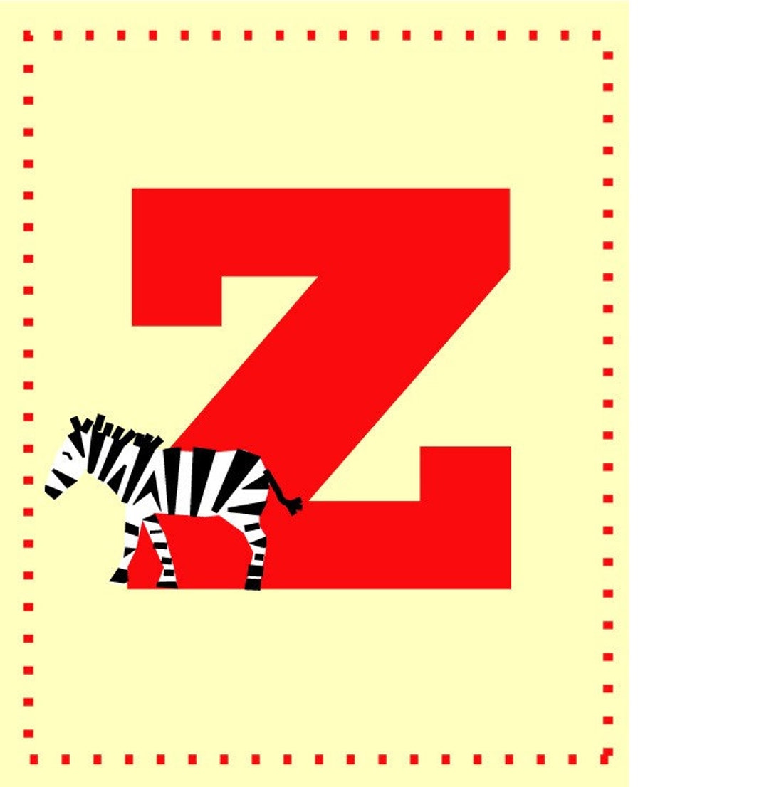 Z for Zebra - Alphabet Art - Alphabet Print - ABC Wall Art - Abc Print ...