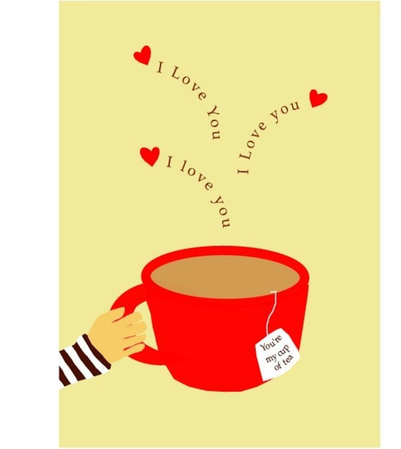 I Love You Card You're My Cup of Tea I Love You Greeting - Etsy