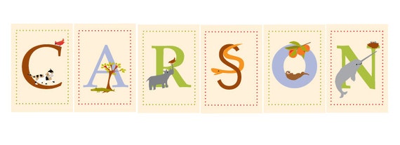 Custom Name Alphabet Card Prints | Etsy