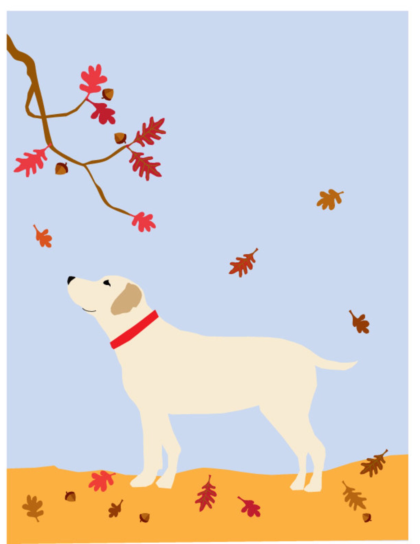 Yellow Lab in Spring Original Illustration Matted in 11 X 14 - Etsy