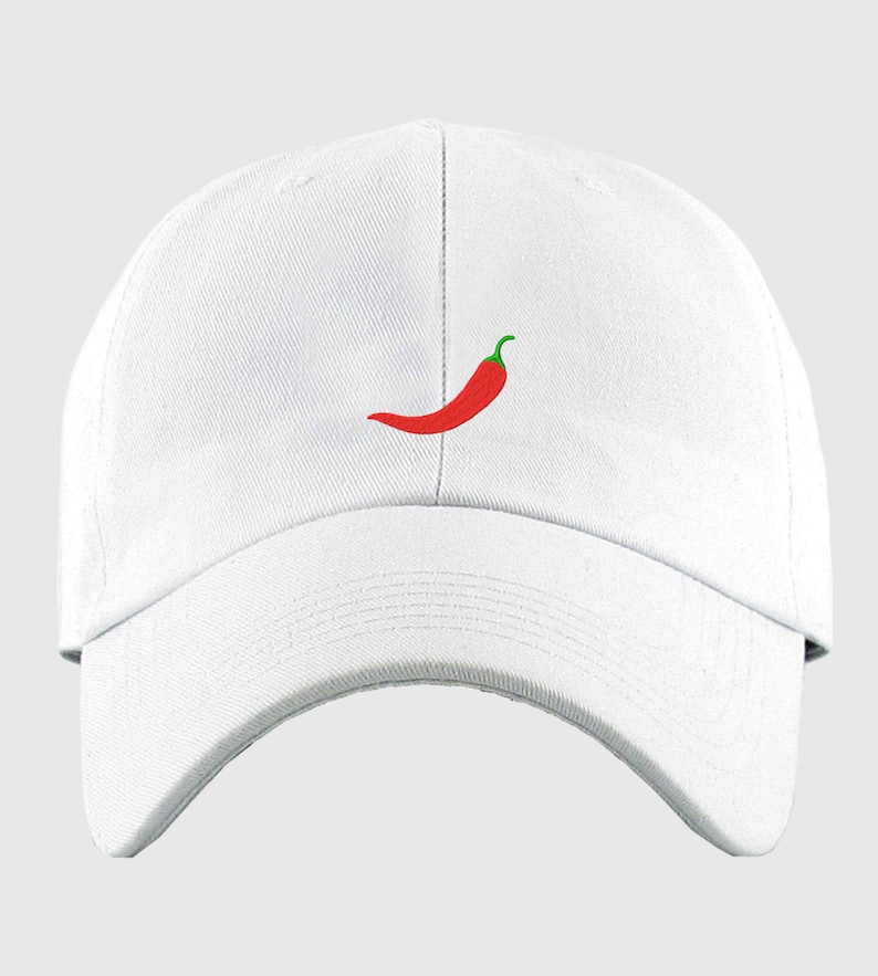 Red Chilli Chili Embroidered Cap - Minimalist Design Gift Idea - Cute ...