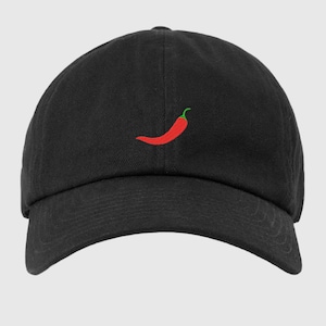 Red Chilli Chili Embroidered Cap - Minimalist Design Gift Idea - Cute ...