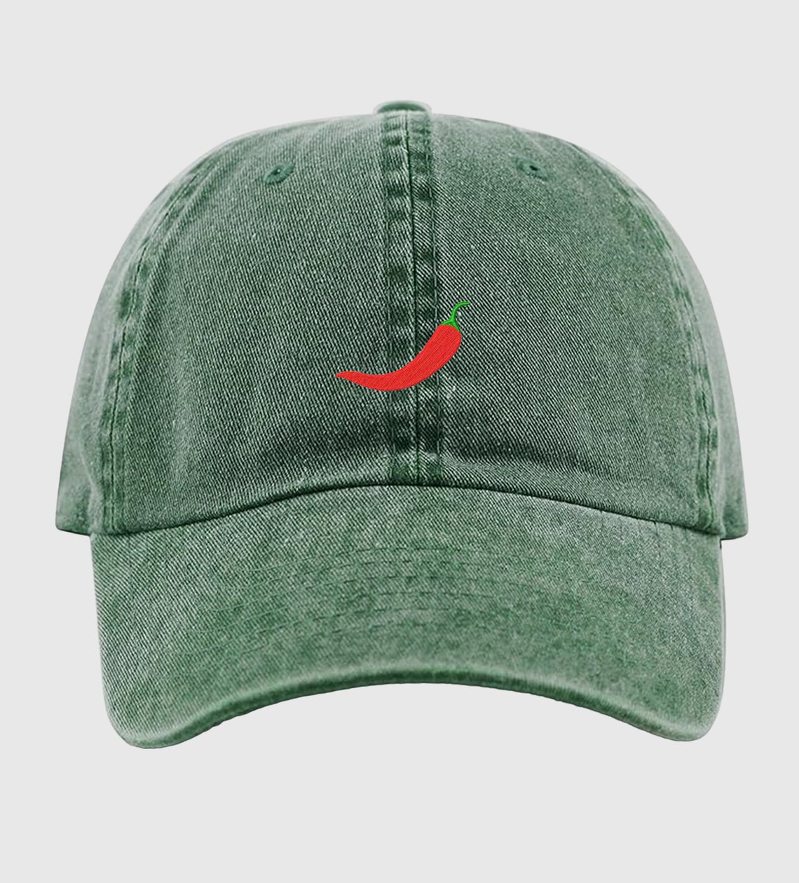 Red Chilli Chili Embroidered Cap - Minimalist Design Gift Idea - Cute ...