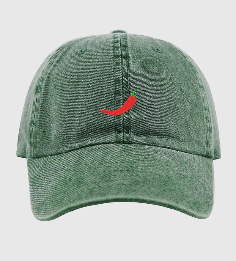 Red Chilli Chili Embroidered Cap - Minimalist Design Gift Idea - Cute ...