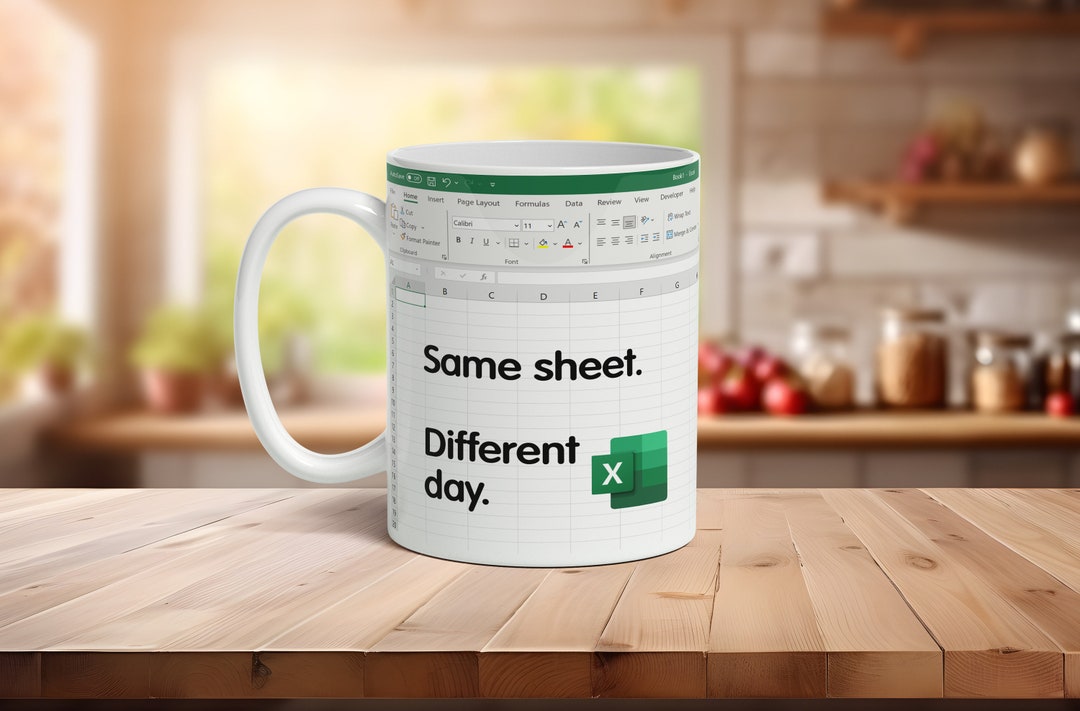 Same Sheet Different Day Mug Word Excel Business Boss Accounting Gift ...