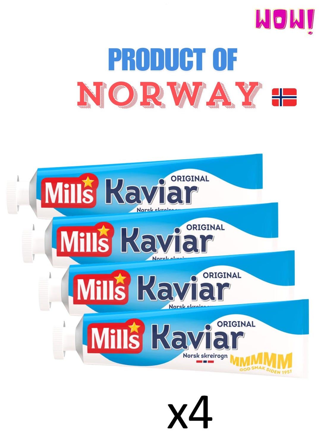 Mills KAVIAR Smoked Cod Roe Spread (190g X4) – Beloved Norwegian Creamy ...