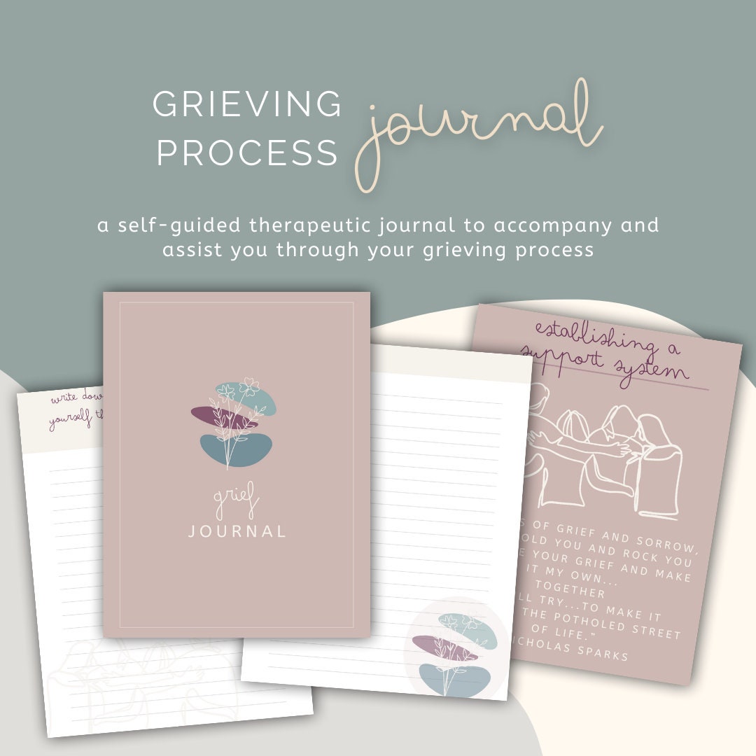 Aesthetic Grief Journal | Printable Bereavement Writing Prompts | Self ...