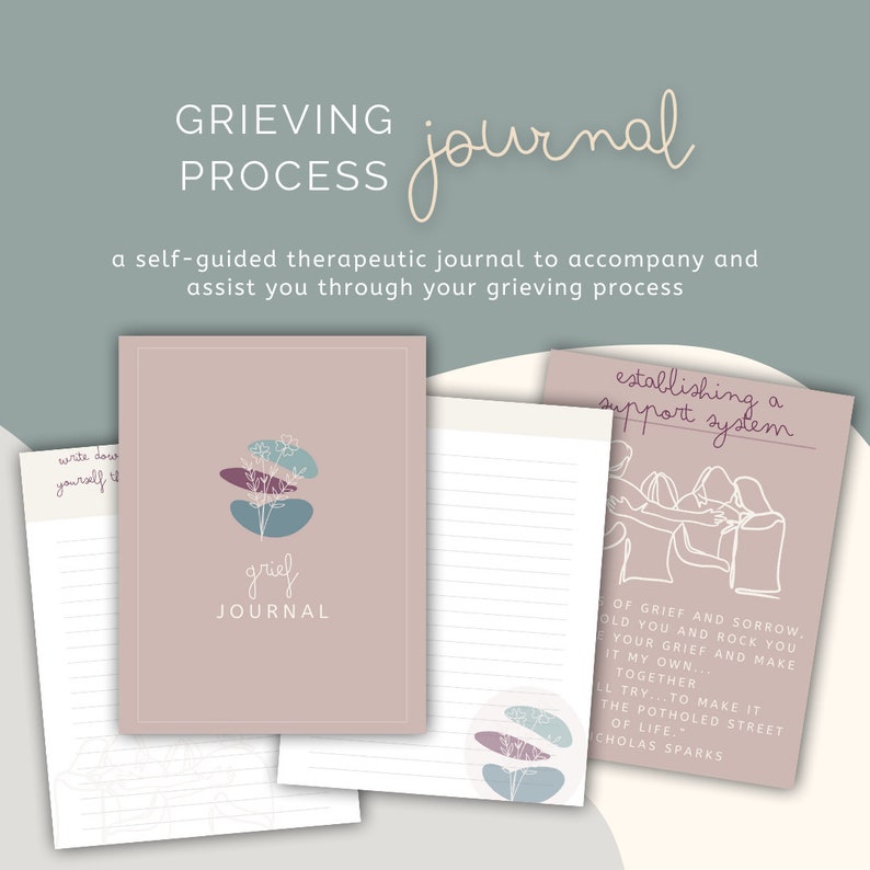Aesthetic Grief Journal Printable Bereavement Writing Prompts Self ...