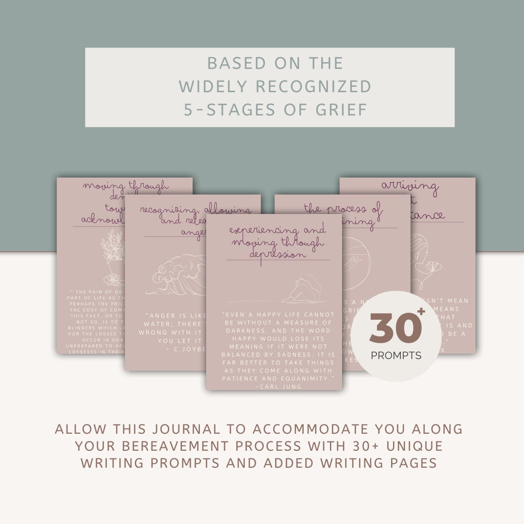 Aesthetic Grief Journal | Printable Bereavement Writing Prompts | Self ...