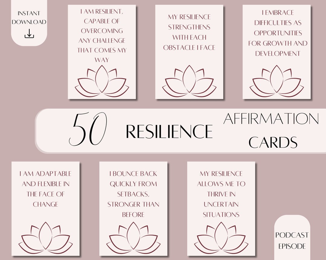 Printable Resilience Affirmation Cards, Self-care, Confidence Boosting ...