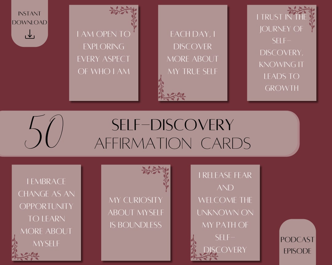 Printable Self-discovery Cards, Self-care, Confidence Boosting Quotes ...