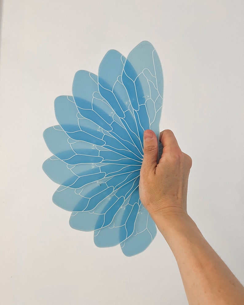 Handfan Dragonfly Wings. 3D Printed and Hand Sewn. Compostable and 100% ...
