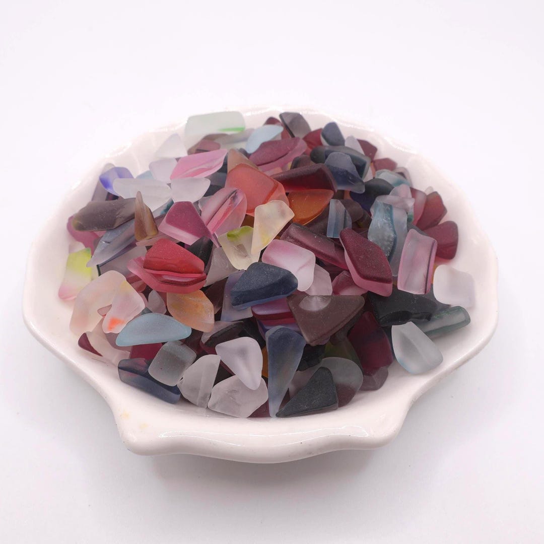 Multicolor Sea Glass Chips: Frosted Mosaic Pieces for Crafts & Decor ...