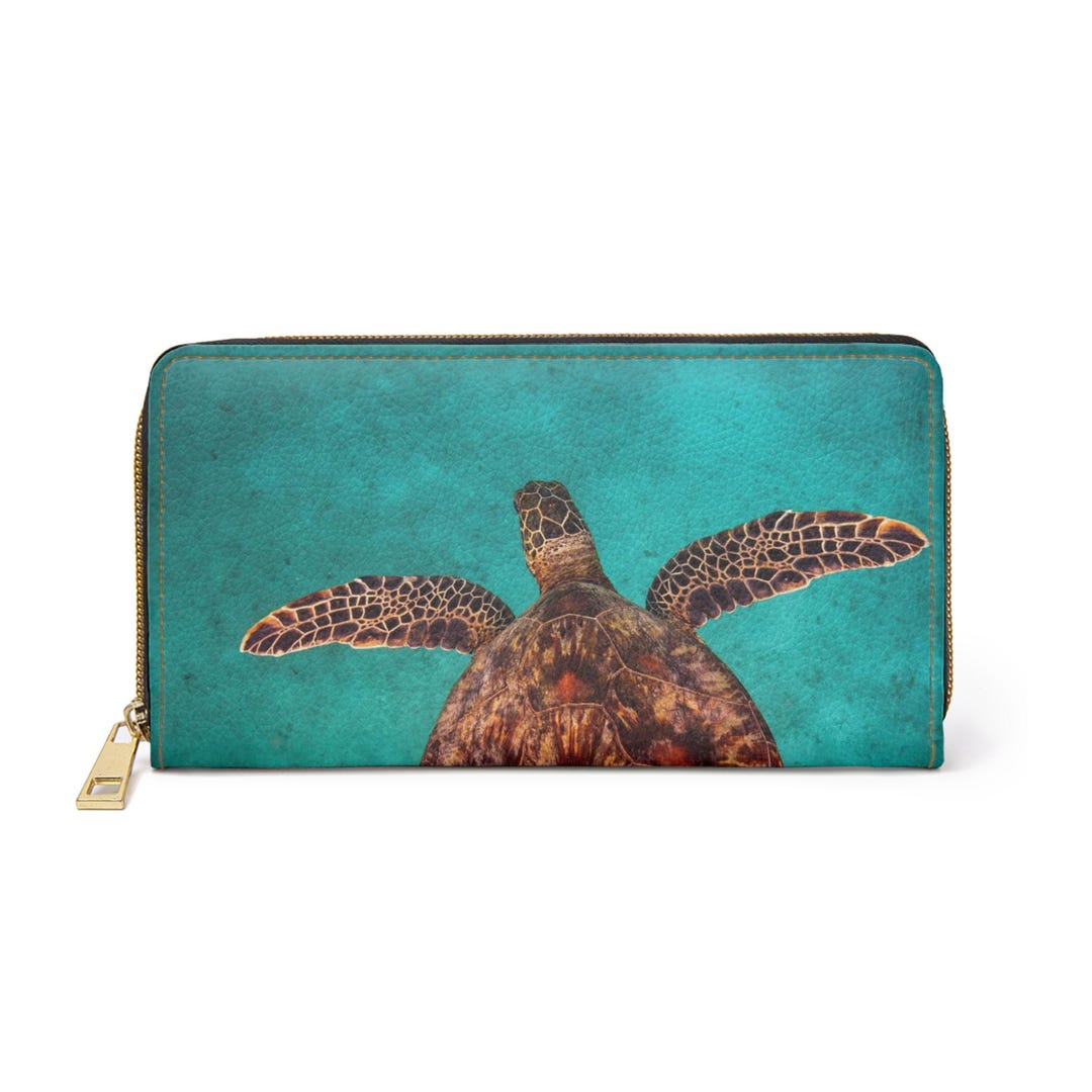 Sea Turtle Zipper Wallet - Eco-friendly Accessory, Gift for Beach ...