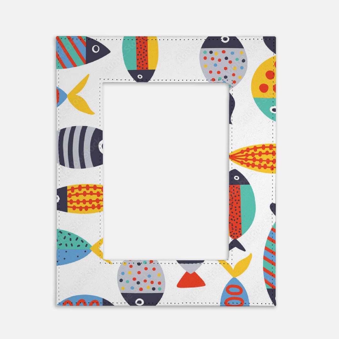Tropical Fish Picture Frame – 8x10 White Leather-look Frame for 5x7 ...