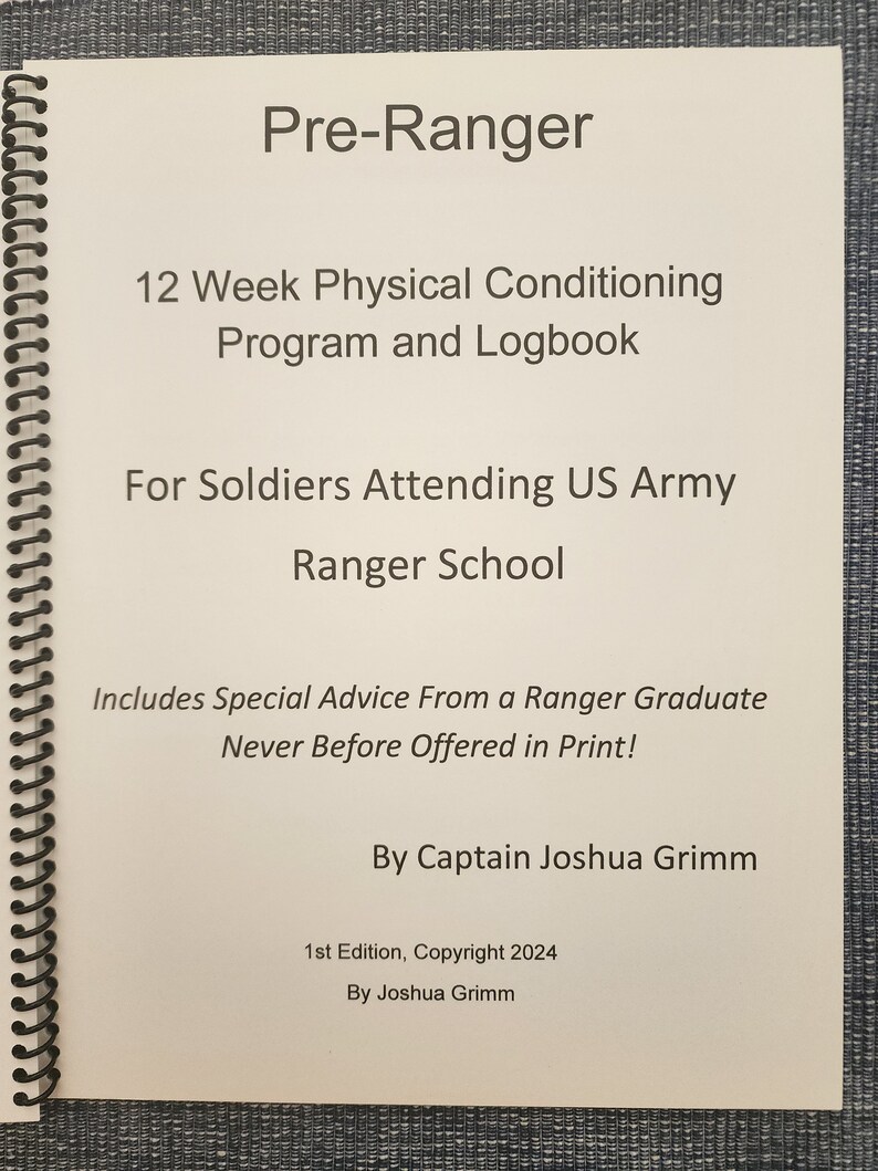 Pre-ranger 12 Week Physical Conditioning Program and Logbook - Etsy