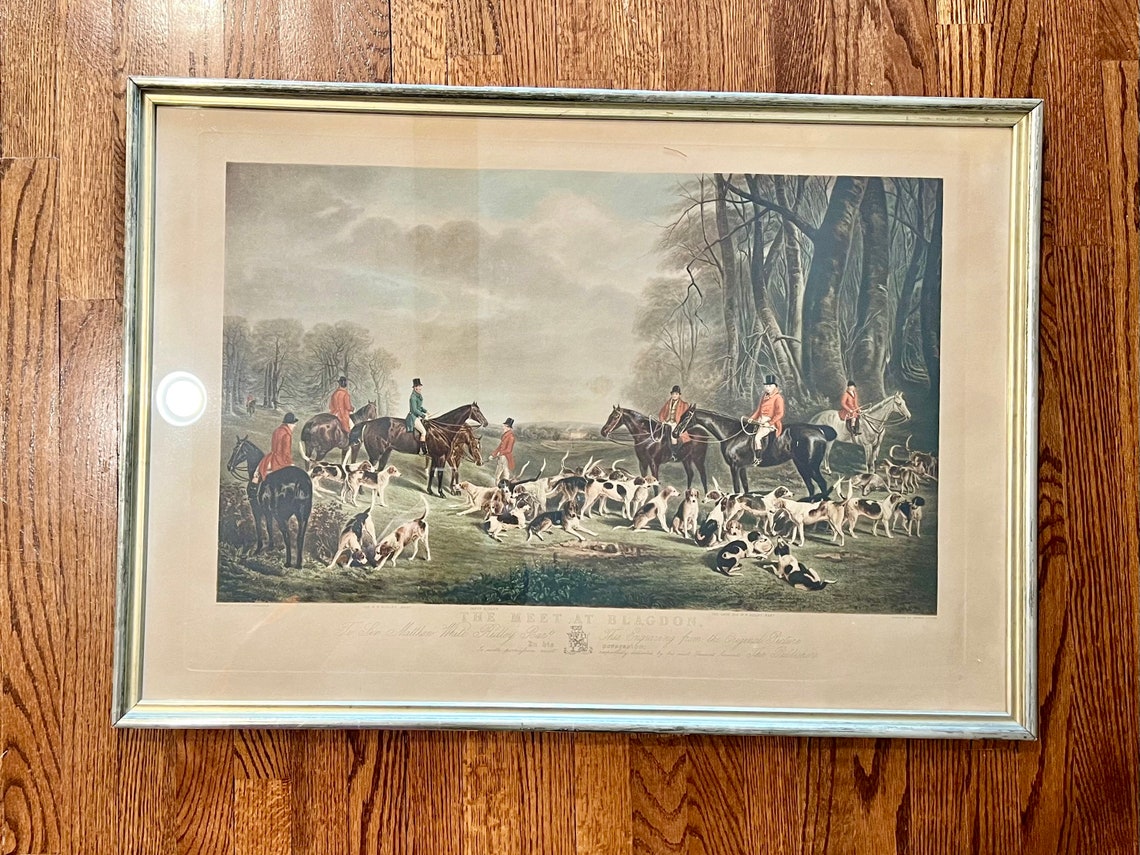 English Equestrian Fox Hunt 'the Meet at Blagdon' Early 19th Century ...