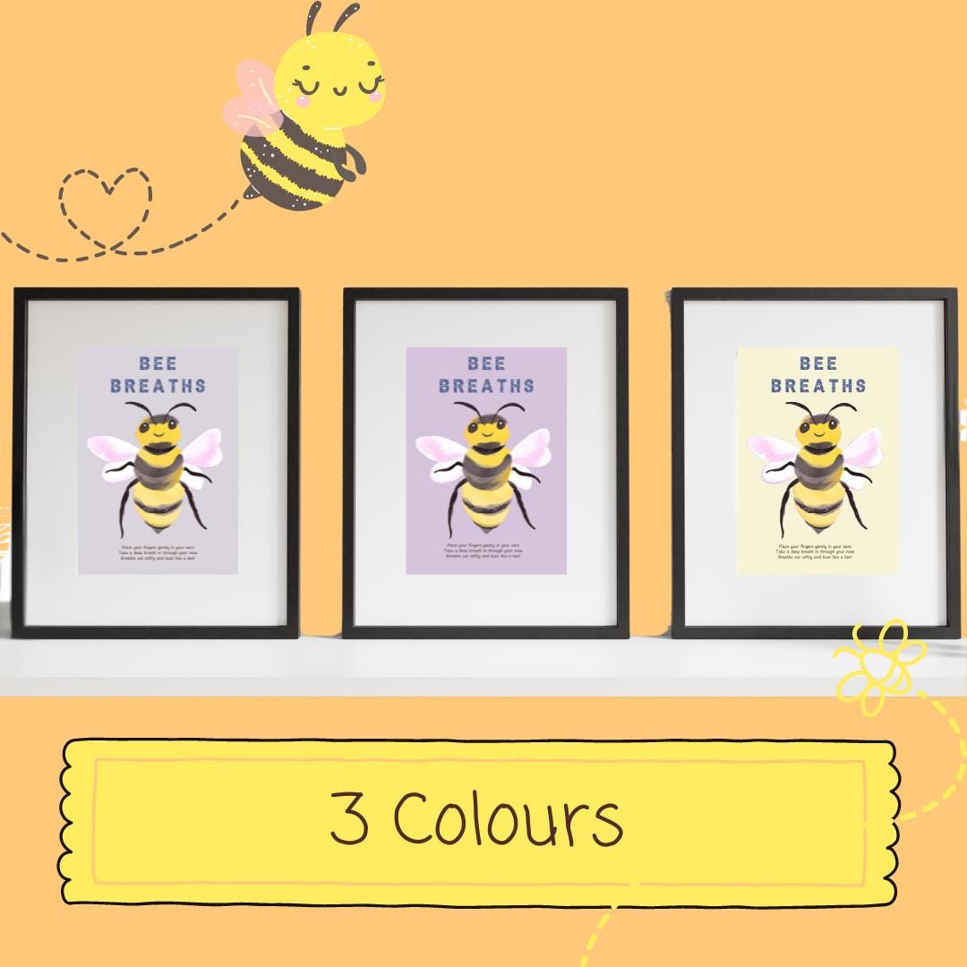 Mindfulness Breathwork Poster for Kids Calm Corner Bee Breaths - Etsy