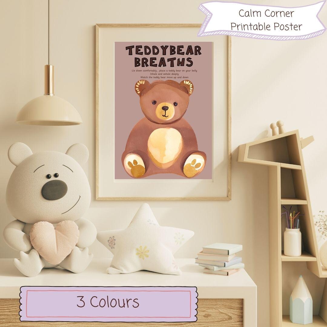 Mindfulness Breathwork Poster for Kids Calm Corner Teddy Bear Breaths ...