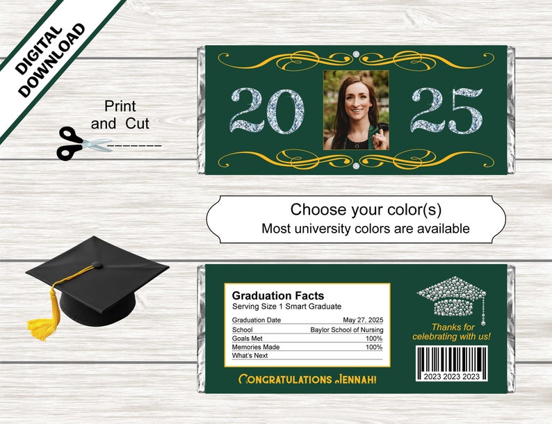 Custom Candy Bar Wrappers for Graduation, Personalized Party Favors ...