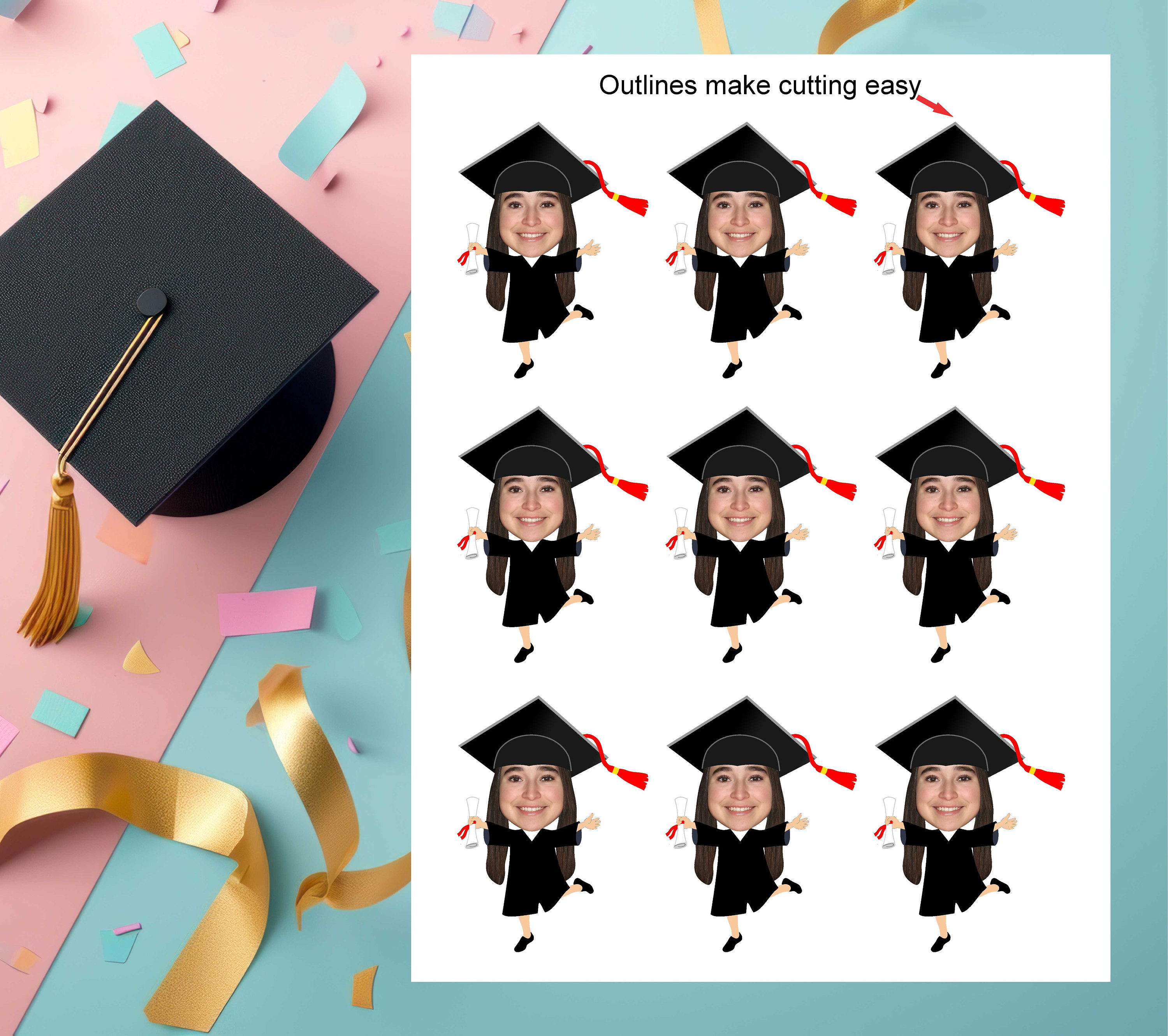 Custom Graduation Cupcake Picks, Toppers, Personalized Party Favor ...