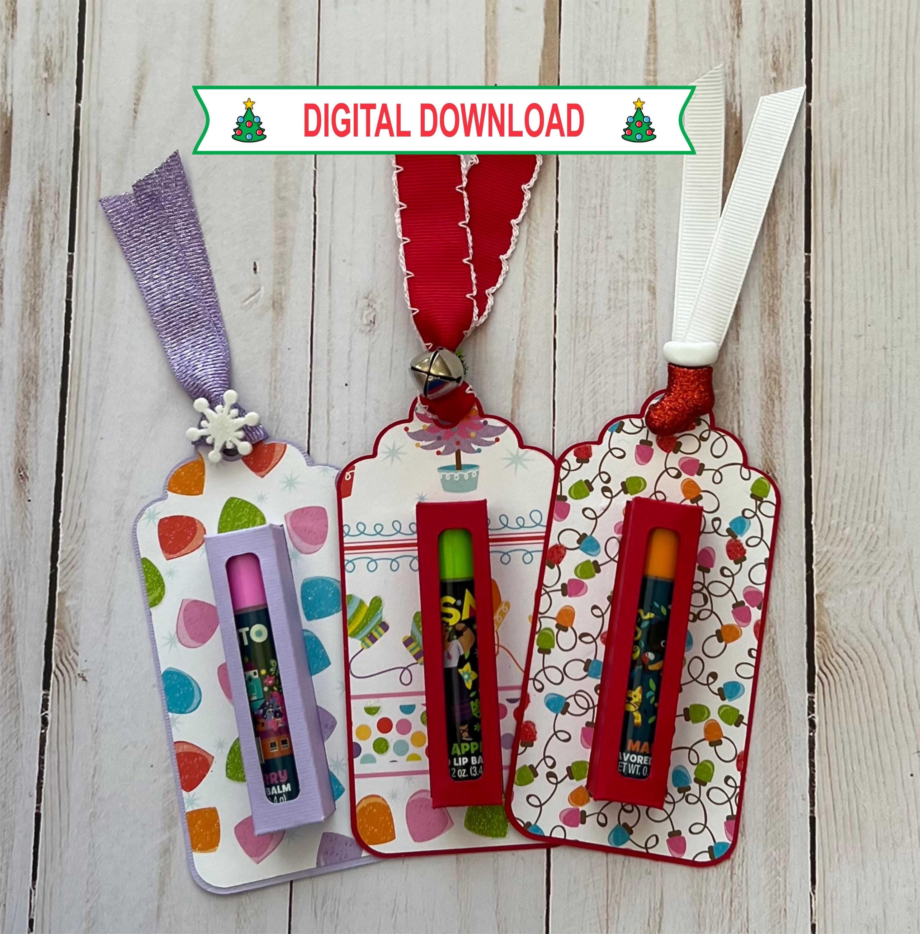 Christmas Lip Balm, Lip Gloss, Money Holder Tag With Pull Tab Back, SVG ...