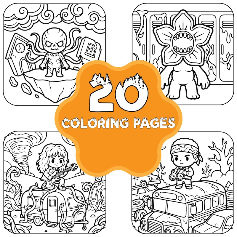 Strangers Things Coloring - Etsy