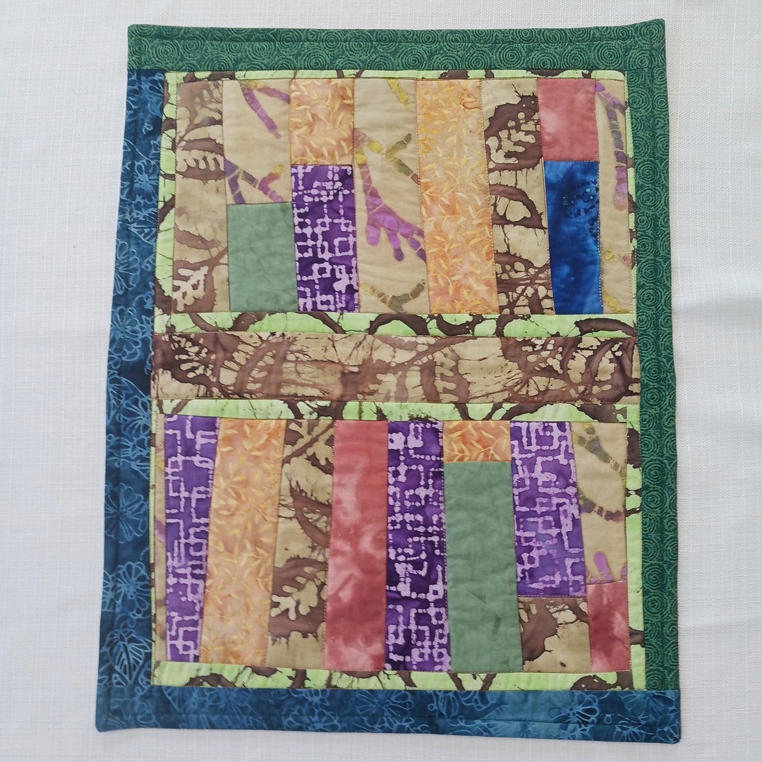Batik Nature Crazy Piece Quilted Cotton and Vintage Fabrics Wall ...
