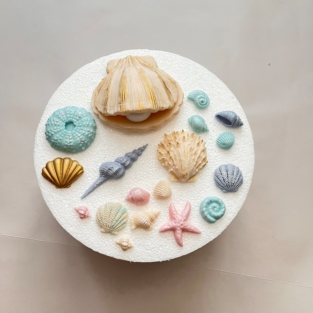 Seashell Fondant Cake, Cupcake Topper - Etsy