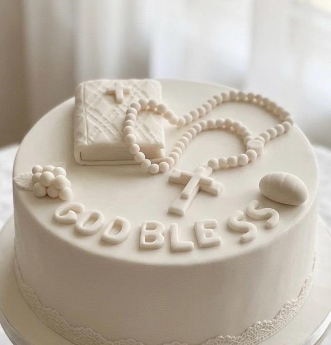 Bible,rosary,first Communion Fondant Cake Topper - Etsy