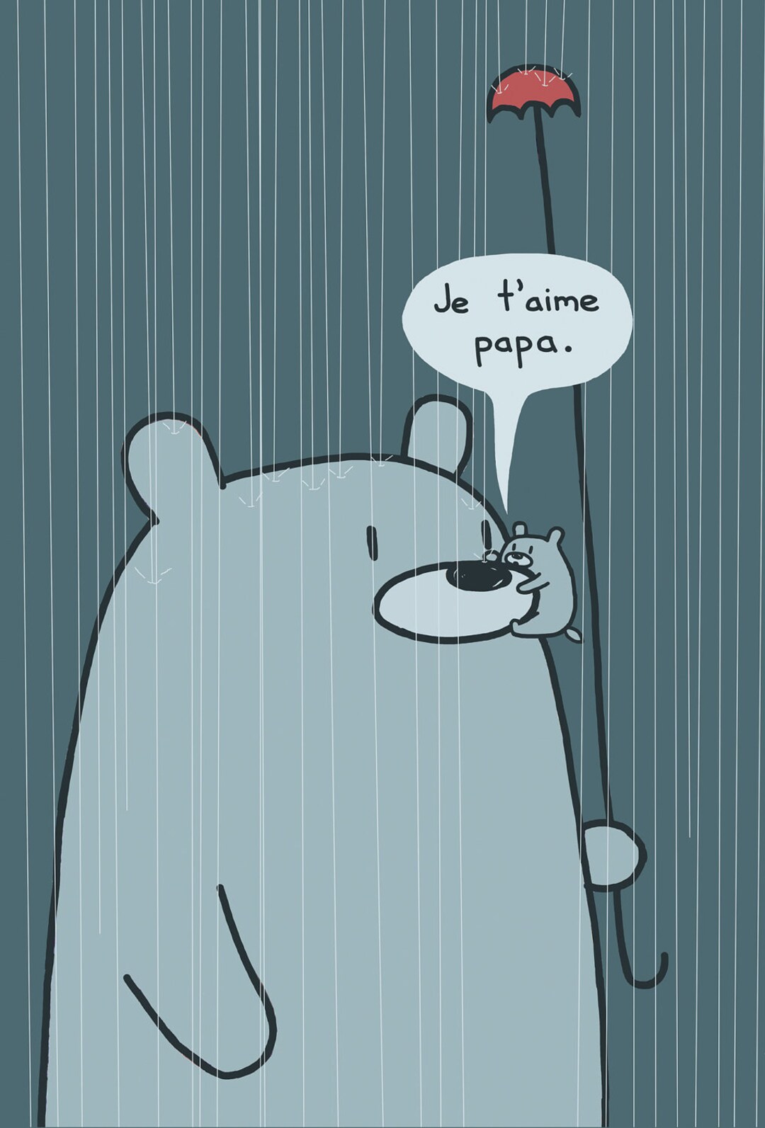 Je T'aime Papa Father Greeting Card - Etsy