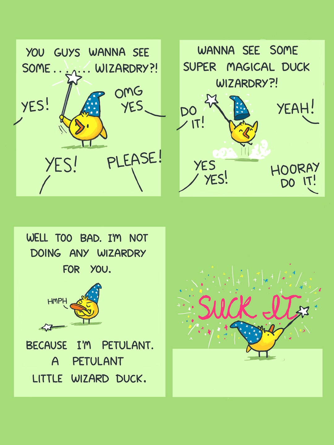 Do Some Magic Wizard Duck Greeting Card - Etsy